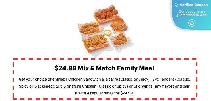Popeyes Coupons: Save $10 - December 2024
