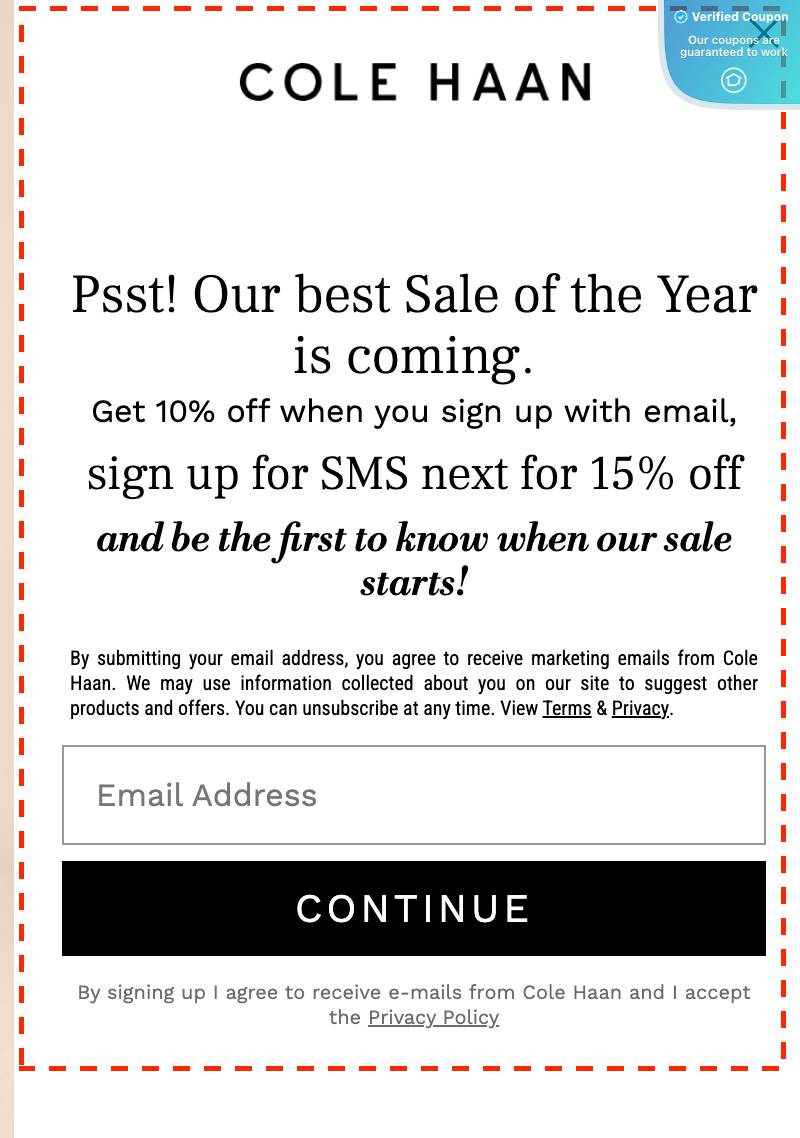 25% Off Cole Haan Coupons & Promo Codes - February 2025