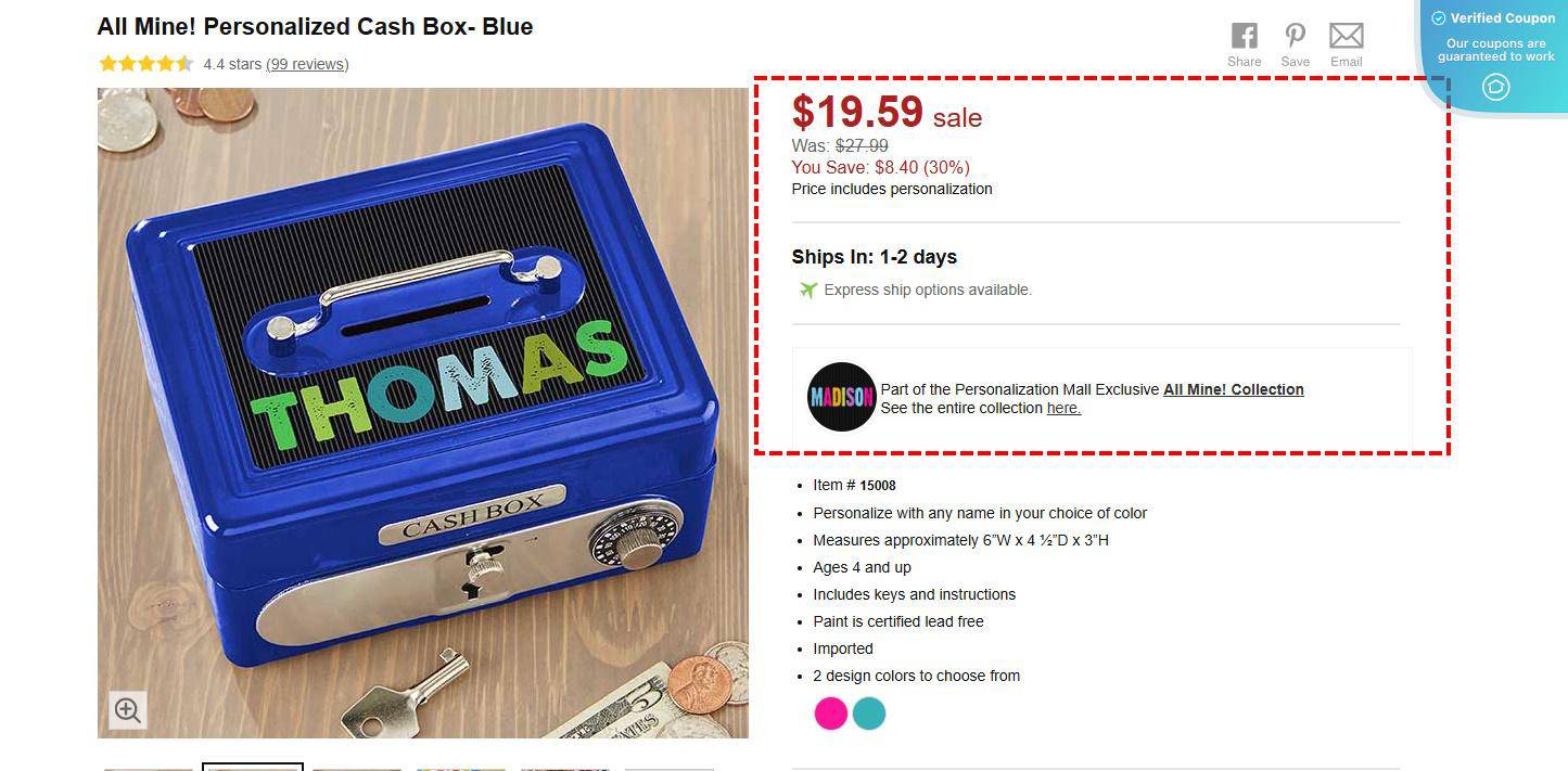 30% Off Personalization Mall Coupons & Codes - December 2024