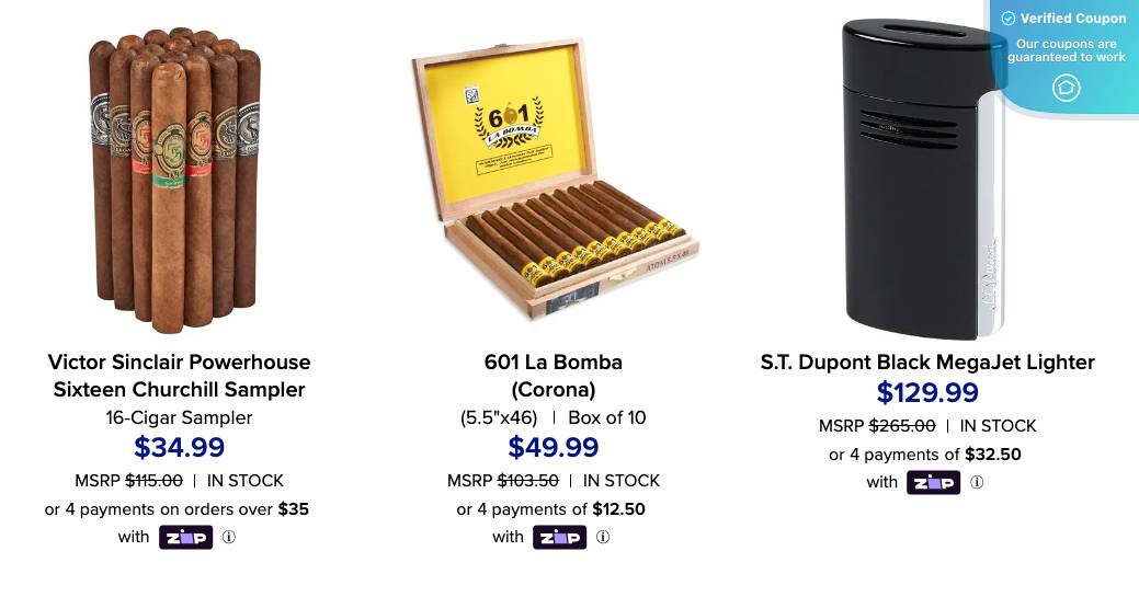 20% Off Thompson Cigar Coupons - November 2024