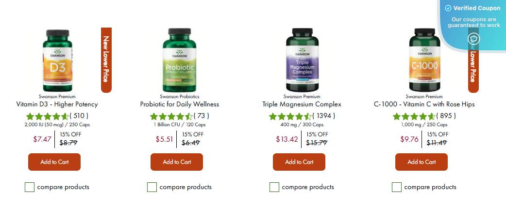 50% Off Swanson Vitamins Coupons & Promo Codes - January 2025