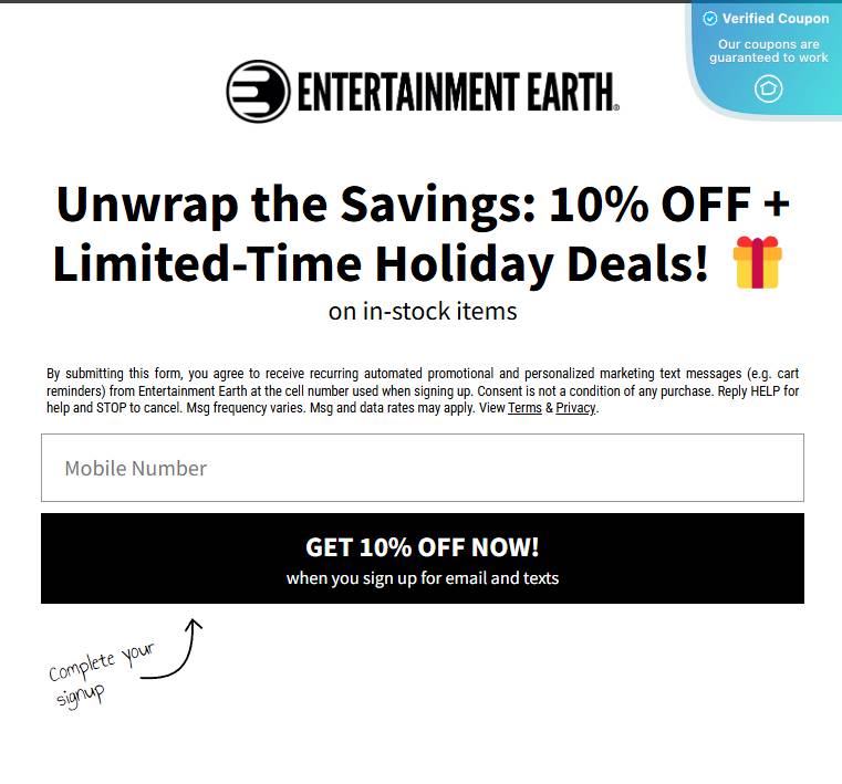 50% Off Entertainment Earth Coupons & Promo Codes - February 2025