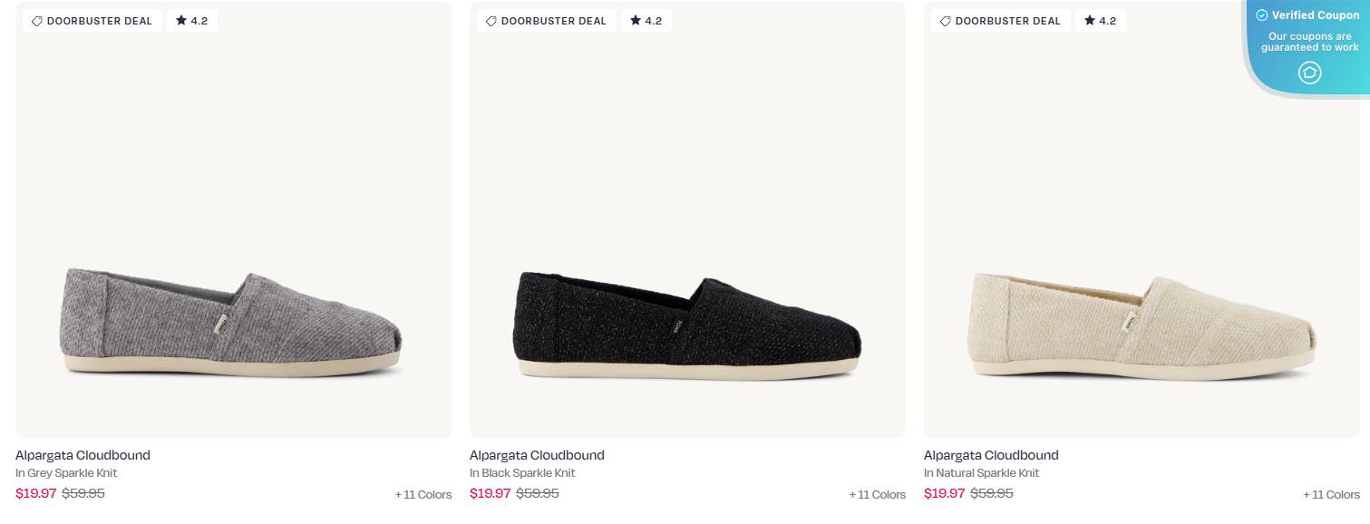 40% Off TOMS Coupons & Promo Codes - December 2024