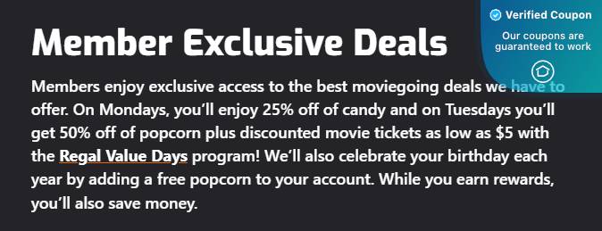 20% Off Regal Cinemas Coupons & Promo Codes - February 2025