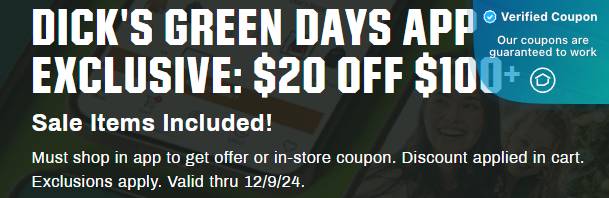 25% Off Dick's Sporting Goods Coupons & Coupon Codes - December 2024