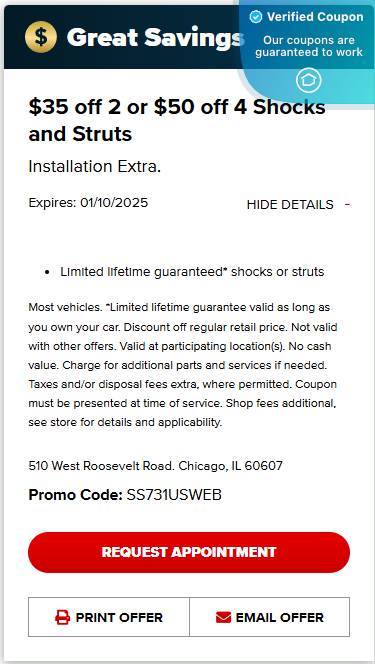 $50 Off Midas Coupons - January 2025