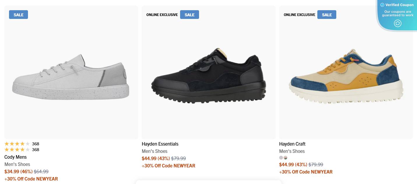 50% Off Hey Dude Coupons & Discount Codes - January 2025