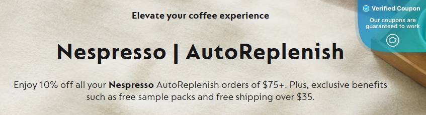 25% Off Nespresso Coupons & Promo Codes - March 2025