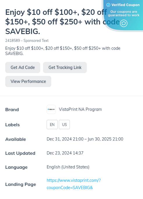 50% Off Vistaprint Coupons & Promo Codes - January 2025