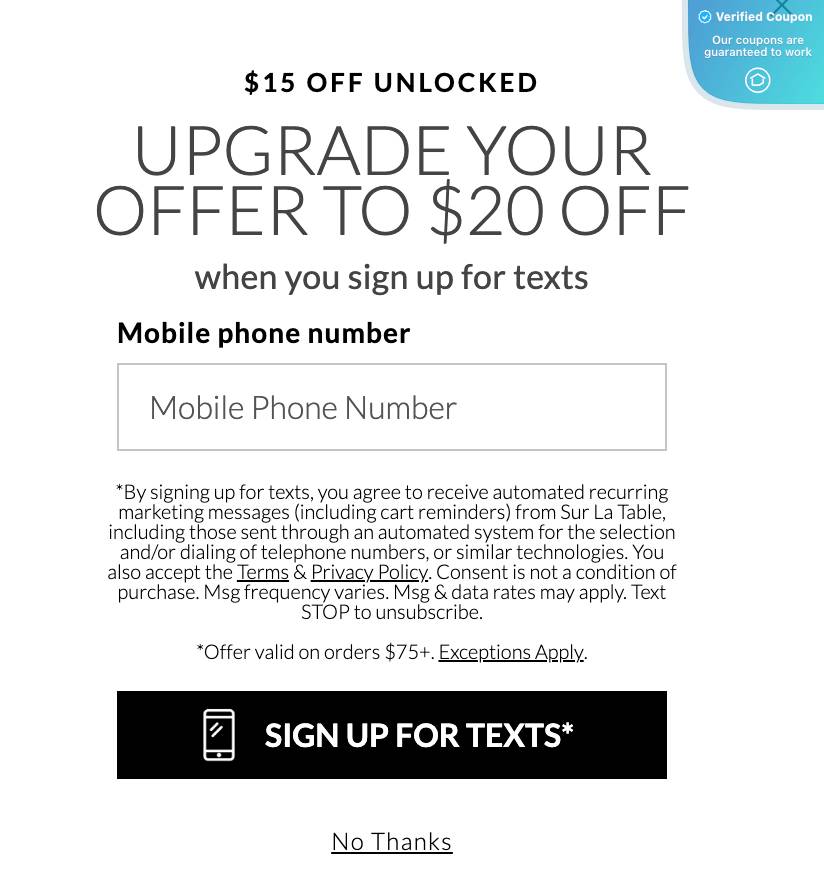 25% Off Sur La Table Coupons & Promo Codes - January 2025