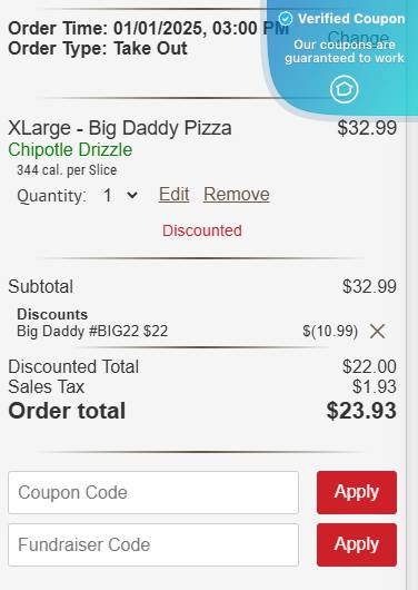 25% Off Pizza Guys Coupons & Coupon Codes - January 2025
