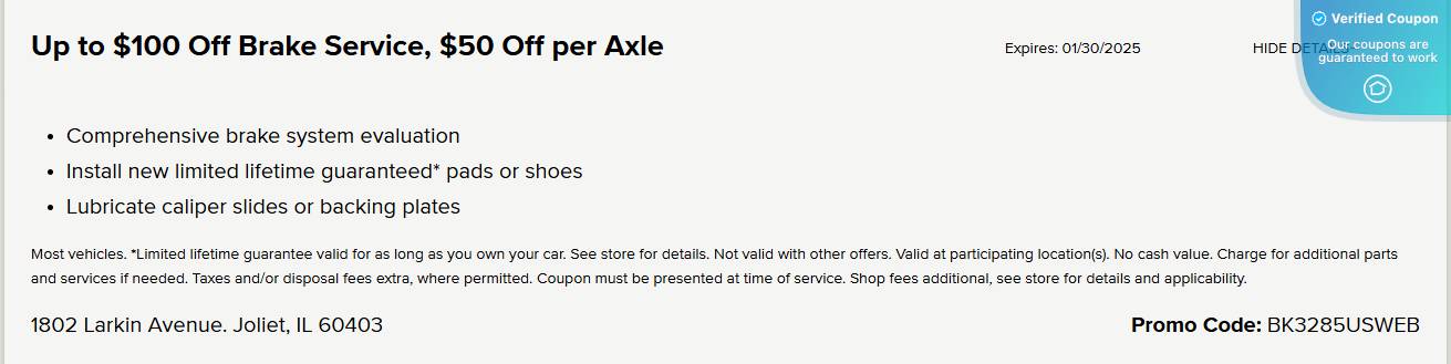 $50 Off Midas Coupons - January 2025