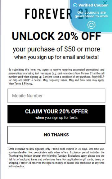 40% Off Forever 21 Coupons & Promo Codes - February 2025