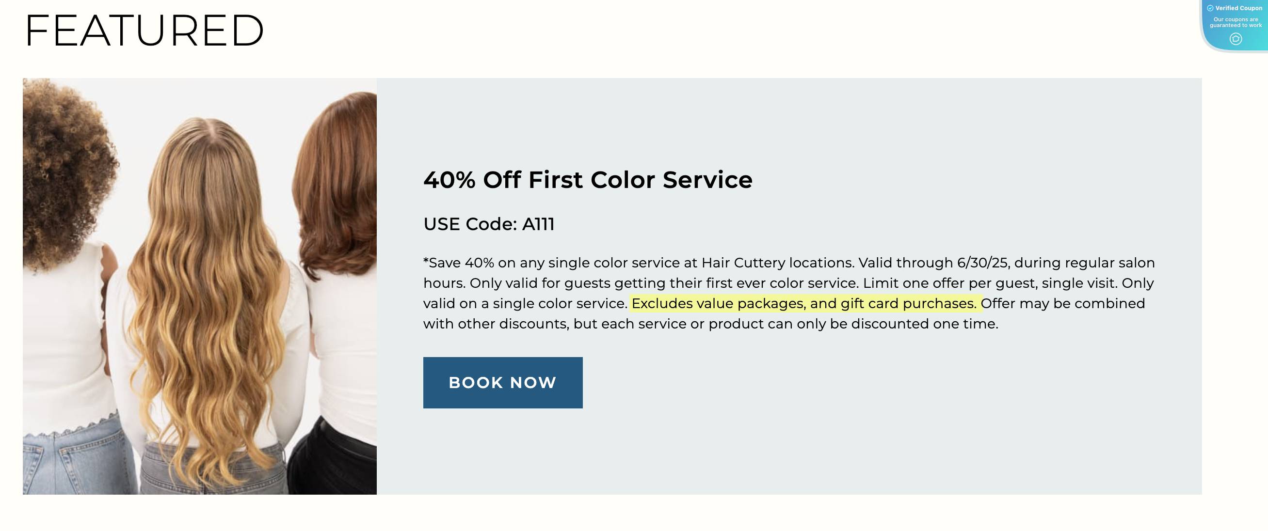 40% Off Hair Cuttery Coupons & Promo Codes - May 2025