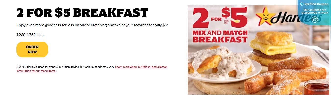 10% Off Hardees Coupons & Coupon Codes - January 2025