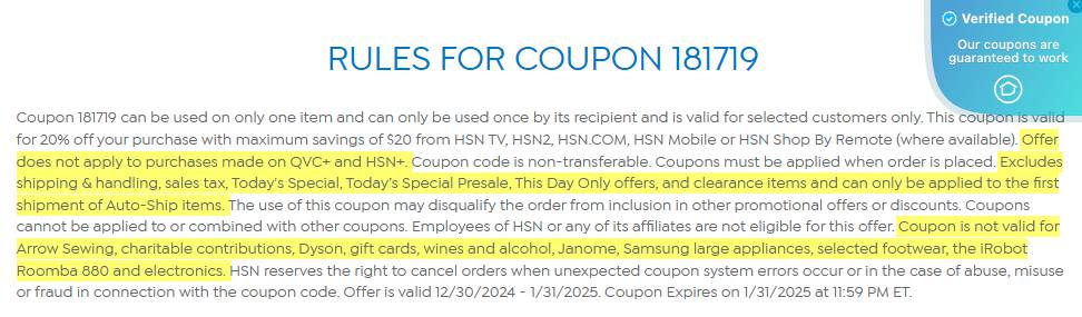 40% Off HSN Coupons & Coupon Codes - January 2025