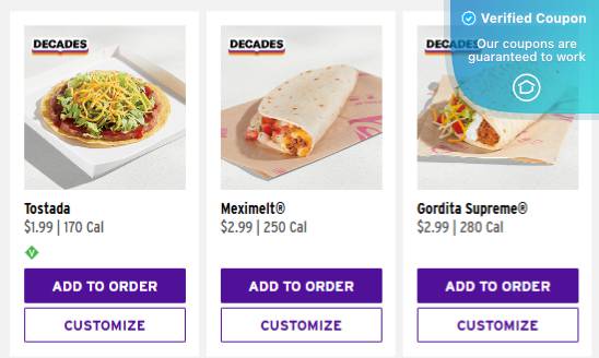 Taco Bell Coupons: Save $10