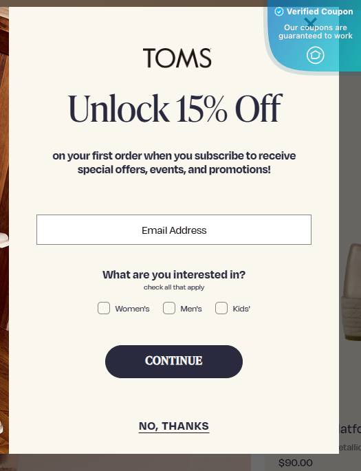 35% Off TOMS Coupons & Promo Codes - February 2025