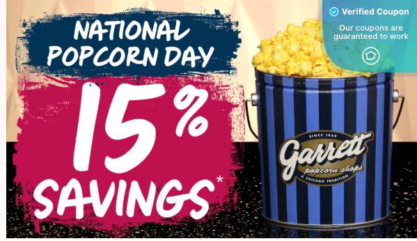 20% Off Garrett Popcorn Coupons & Coupon Codes - February 2025