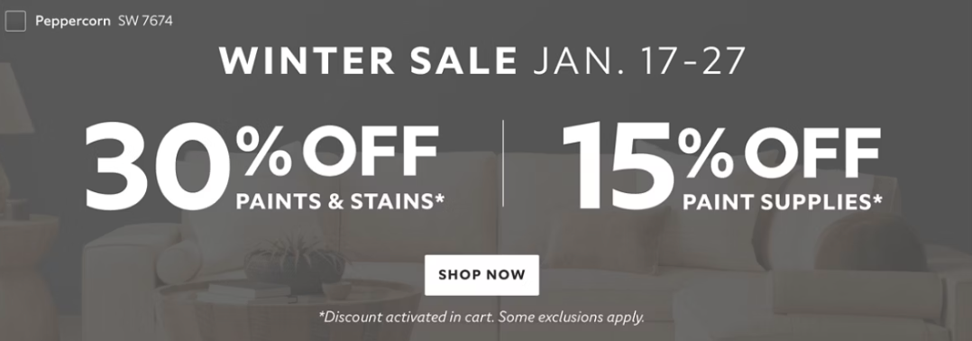 40% Off Sherwin Williams Coupons & Coupon Codes - January 2025