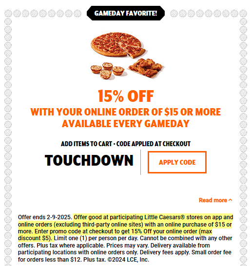 15% Off Little Caesars Coupons & Coupon Codes - January 2025