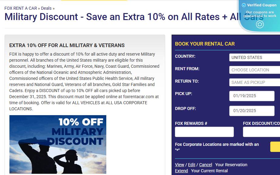 15% Off Fox Rent a Car Coupons & Discount Codes - February 2025