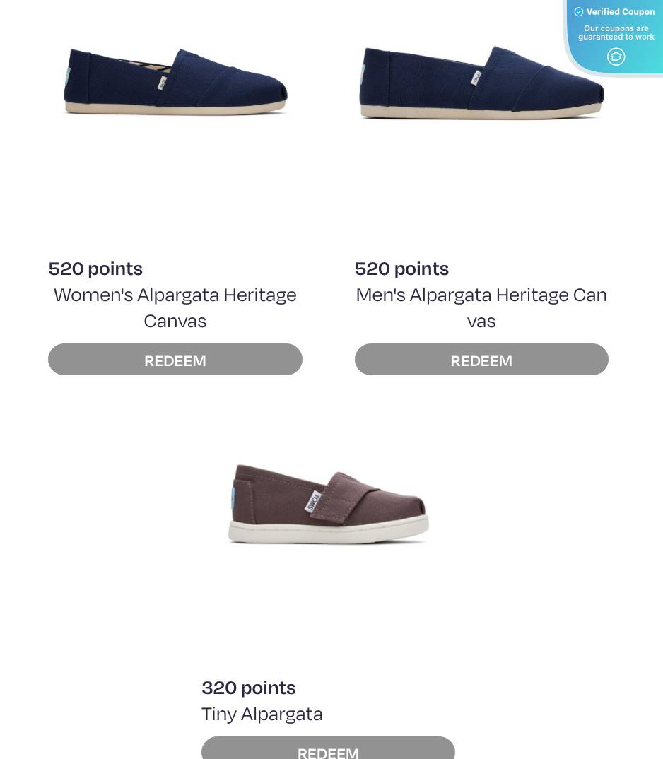 35% Off TOMS Coupons & Promo Codes - February 2025