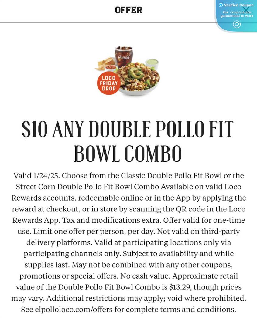 El Pollo Loco Coupons & Coupon Codes: 15% Off - February 2025