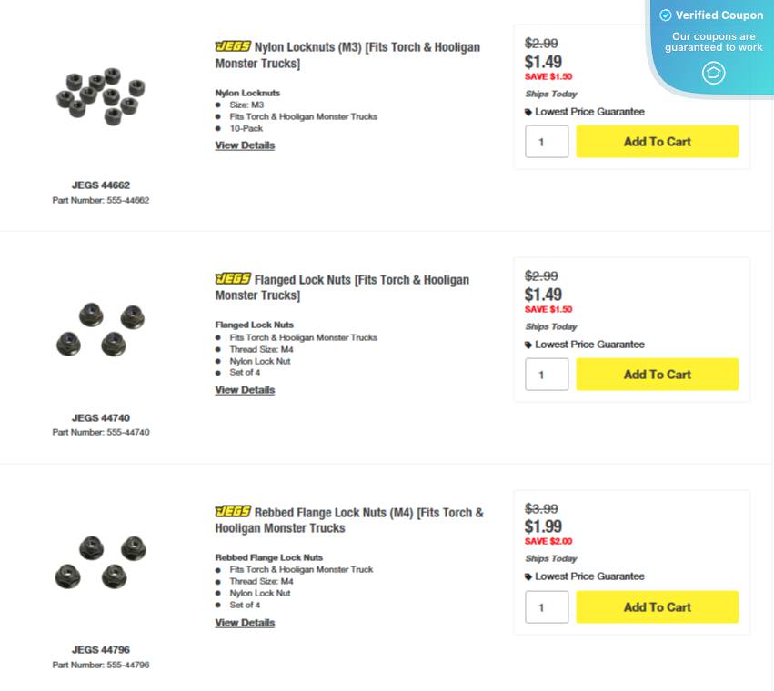 $50 Off JEGS Coupons & Promo Codes - February 2025