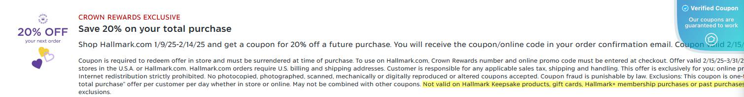 20% Off Hallmark Coupons & Promo Codes - February 2025