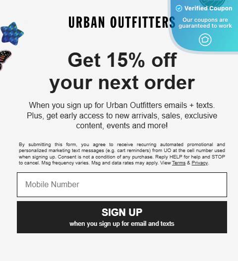 Urban Outfitters Coupons & Promo Codes for February 2025: 15% Off