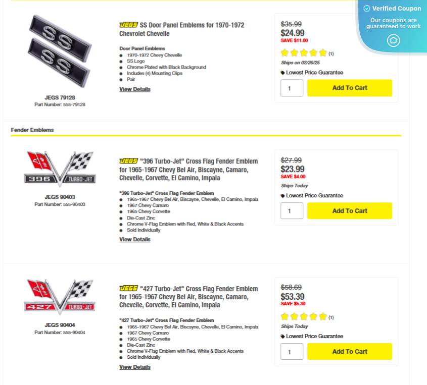 $50 Off JEGS Coupons & Promo Codes - February 2025