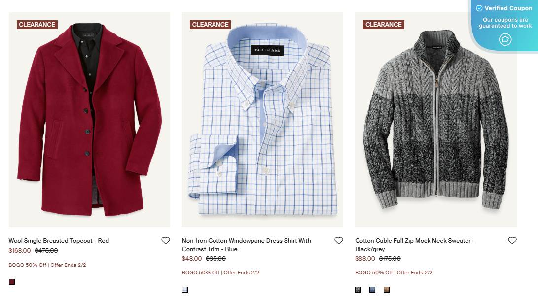 30% Off Paul Fredrick Coupons & Promo Codes - March 2025