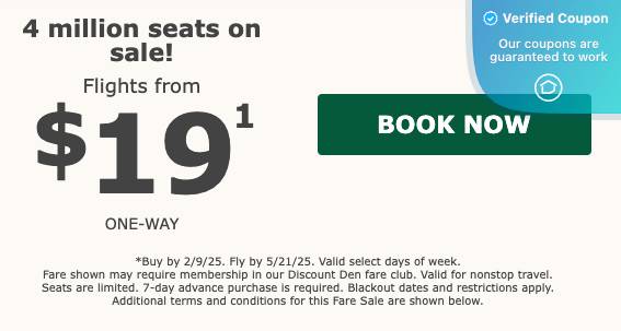 40% Off Frontier Airlines Coupons & Promo Codes - April 2025