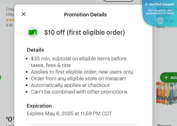 $10 Off Instacart Coupons & Promo Codes - May 2025