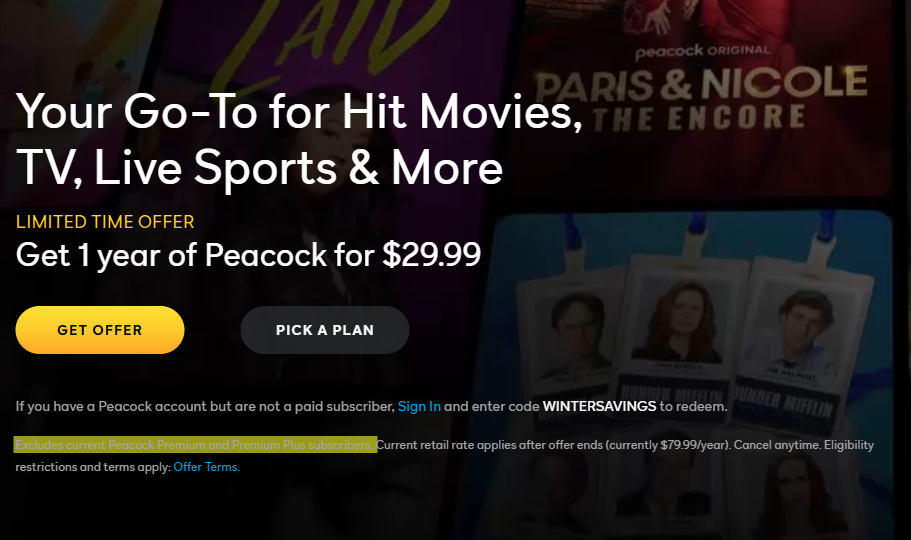 20% Off Peacock TV Coupons & Promo Codes - March 2025