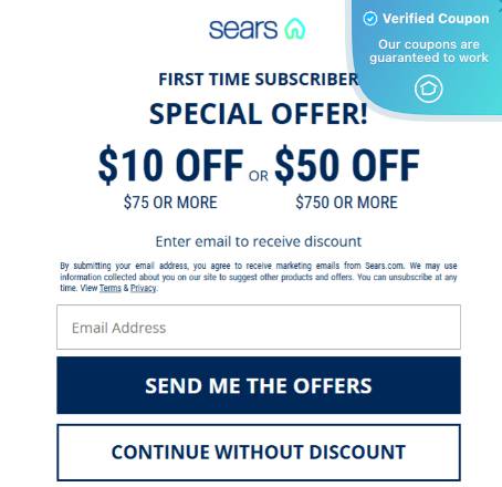 25% Off Sears Coupons & Coupon Codes - February 2025