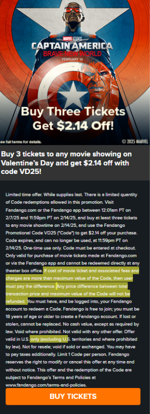 15% Off Fandango Coupons & Promo Codes - March 2025