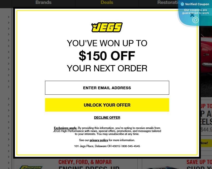 $50 Off JEGS Coupons & Promo Codes - February 2025