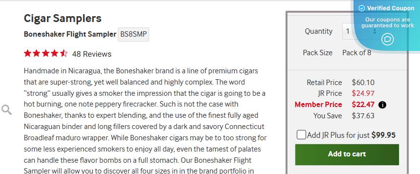 25% Off JR Cigars Coupons - February 2025