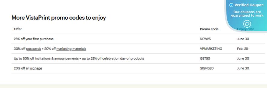 50% Off Vistaprint Coupons & Promo Codes - March 2025