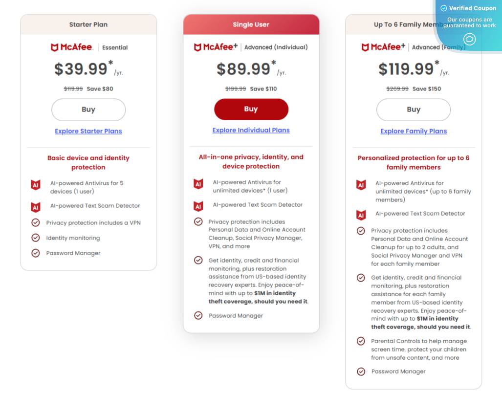 20% Off McAfee Coupons & Promo Codes - March 2025