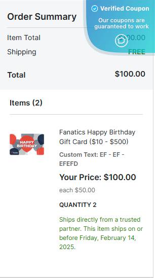 25% off Fanatics Coupons & Promo Codes - February 2025