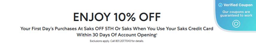 10% Off Saks OFF 5TH Coupons & Promo Codes + 2% Cash Back
