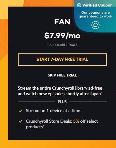 15% Off Crunchyroll Coupons & Promo Codes + 12.5% Cash Back
