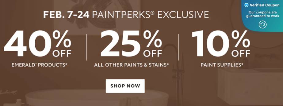 40% Off Sherwin Williams Coupons & Coupon Codes - February 2025