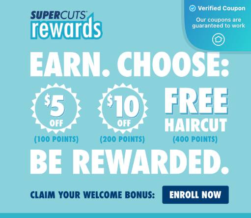 $10 Off SuperCuts Coupons - March 2025