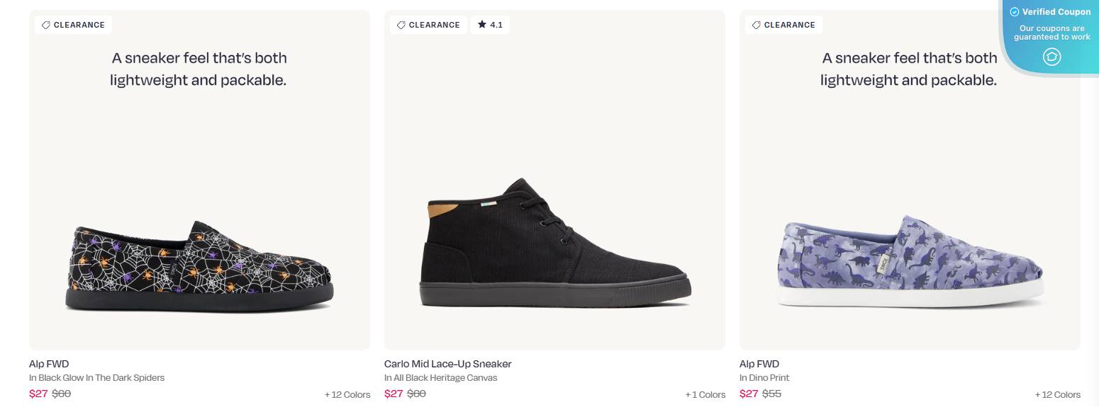 30% Off TOMS Coupons & Promo Codes - March 2025