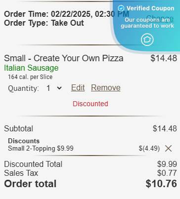 25% Off Pizza Guys Coupons & Coupon Codes - March 2025