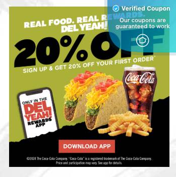 Del Taco Coupons & Deals - Save $10 in March 2025